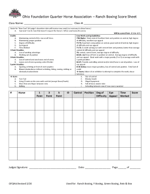 Fillable Online Ranch Riding Blank Score Sheet - AQHA Fax Email Print ...