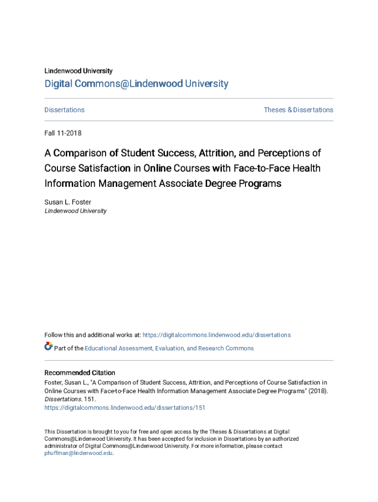 Fillable Online A Comparison of Student Success, Attrition, and Perceptions of ... Fax Email ...
