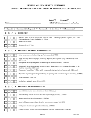 Fillable Online Guidelines for hospital privileges in vascular surgery ...