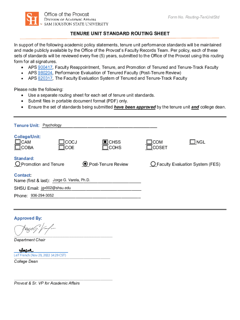 Fillable Online and made publicly available by the Office of the Provosts Faculty Records Team ...