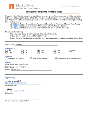 Fillable Online Tenure Unit: Fax Email Print - pdfFiller