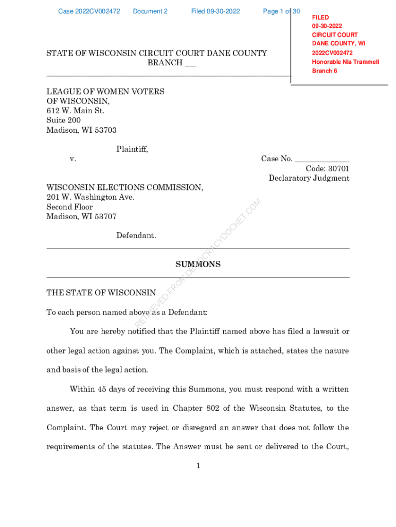 Fillable Online Dane County's First Female Black Judge Inspires With Story Fax Email Print ...