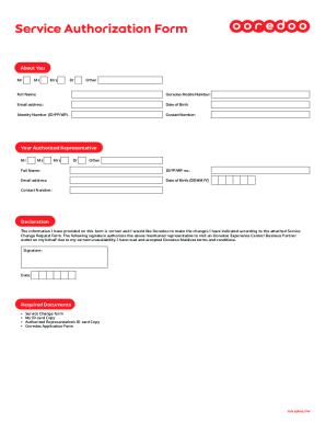 Fillable Online Service Authorization Form Fax Email Print - pdfFiller