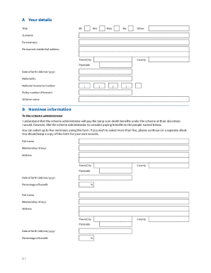Fillable Online Nomination Forms - Pensioners' Portal Fax Email Print ...