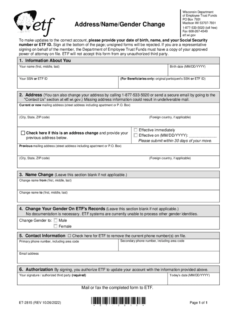 ETF WRS Annual Statement of Benefits Introduction Letter: Fill out ...