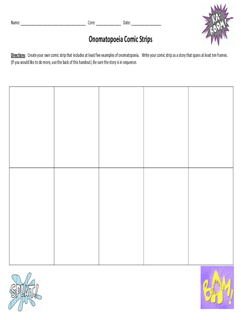 Fillable Online Onomatopoeia-Comic-Strip-Worksheet.pdf Fax Email Print ...