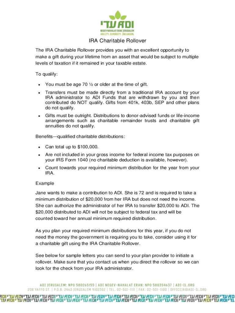 Fillable Online IRA Charitable Rollover - UF Gift Planning - University of Florida Fax Email ...