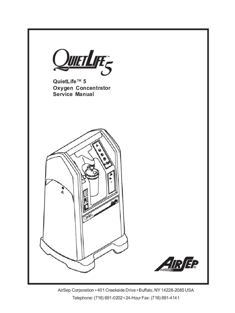 Fillable Online NewLife Intensity Oxygen Concentrator Service Manual ...