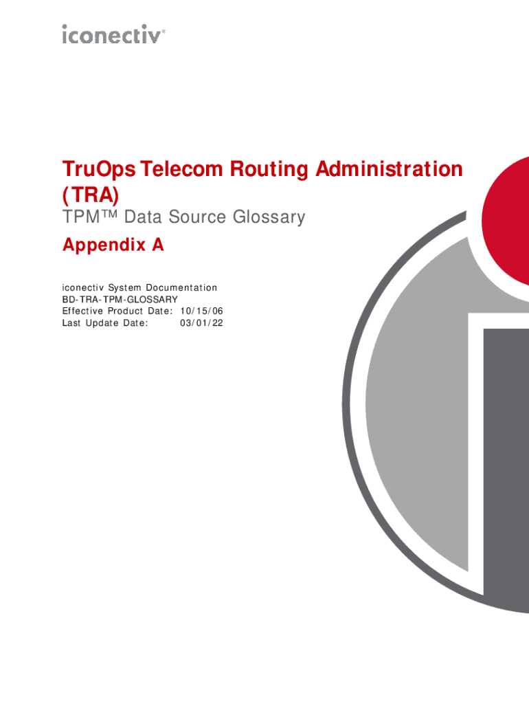 Fillable Online TPM Glossary - Telecom Routing Administration Fax Email ...