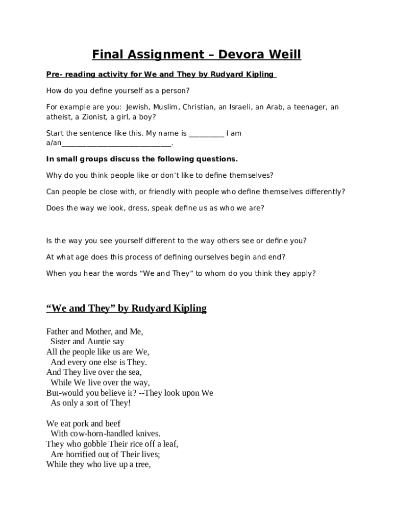 "If" by Rudyard Kipling Unit Log Created by Inna Bilik Pre ... Doc ...