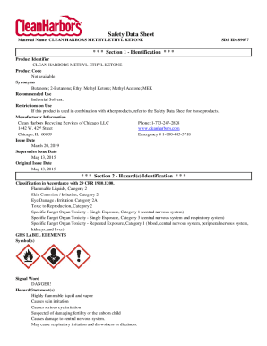 Fillable Online Methyl Ethyl Ketone - SAFETY DATA SHEET - Fisher ...