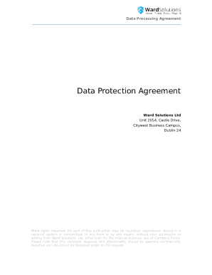 Ward Solutions Ltd. Data Protection Agreement Doc Template | pdfFiller