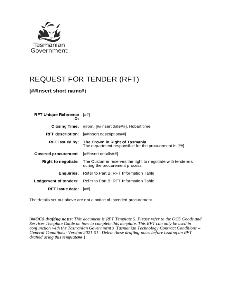 What is Request for tender (RFT)? Definition and meaning Doc Template ...