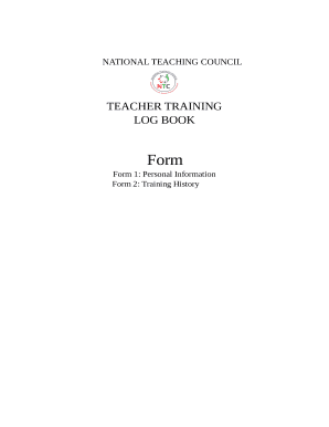 Teacher Training Logbook .pdf - NATIONAL TEACHING... Doc Template | pdfFiller