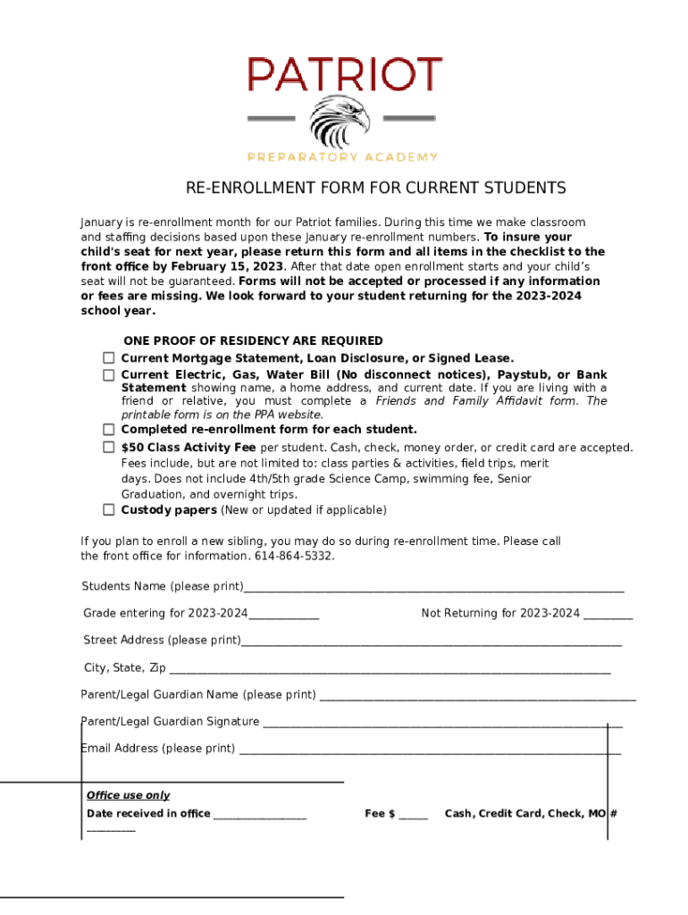 Reenrollment (English) (.rtf) Doc Template | pdfFiller