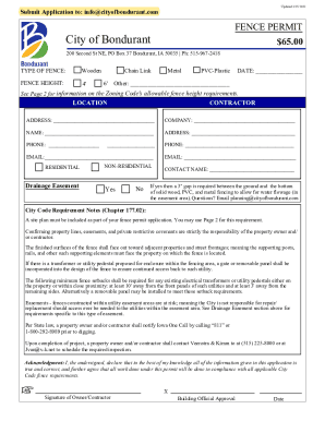 Fillable Online fence permit Fax Email Print - pdfFiller