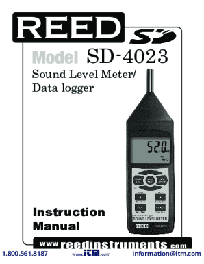 Fillable Online REED Instruments REED SD-4023 Sound Level Meter ...