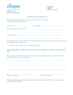 Fillable Online 3rd Party Authorization Form Please complete the information below ... Fax Email ...