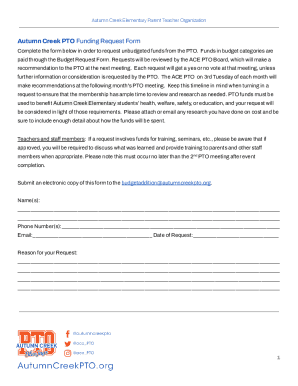 Fillable Online Fillable Request Forms - Autumn Creek PTO Fax Email ...