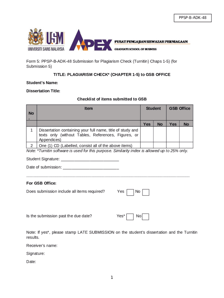 How do I use the Turnitin plagiarism service to check the ... - gsb usm ...