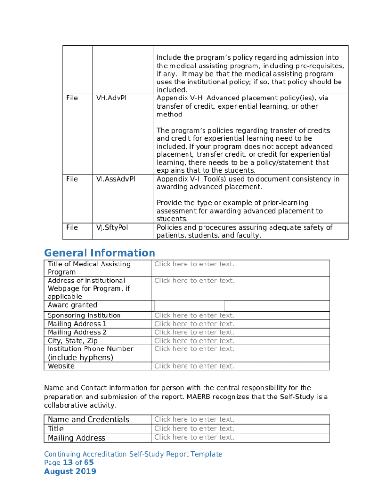 Initial Accreditation Self-Study Report Template - maerb Doc Template | pdfFiller
