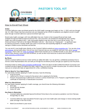 PASTOR'S TOOL KIT How to Enroll Fact Sheet Doc Template | pdfFiller