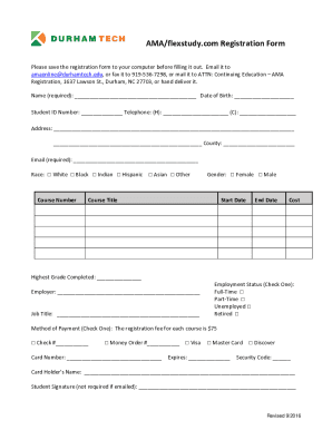 Fillable Online AMA/flexstudy.com Registration Form Fax Email Print ...
