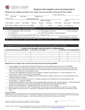 Request to Receive VA Benefit Certification Doc Template | pdfFiller
