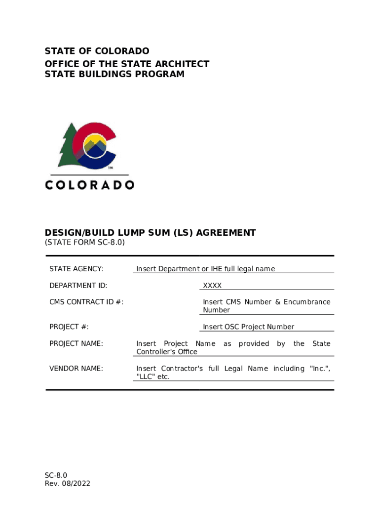 DESIGN/BUILD LUMP SUM (LS) AGREEMENT Doc Template | pdfFiller