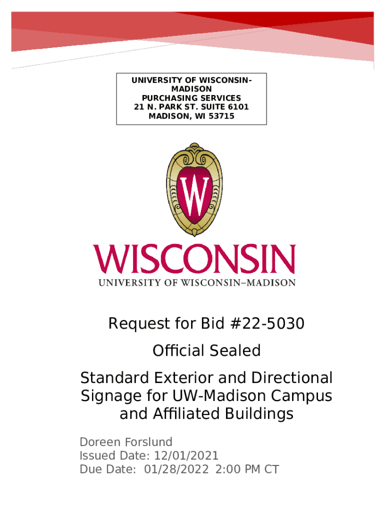 22-5030 Request for Bid package. Exterior Signage Doc Template | pdfFiller