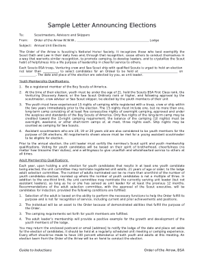 Guide to Inductions - R1 - Sample Letter Announcing Unit Elections Doc ...