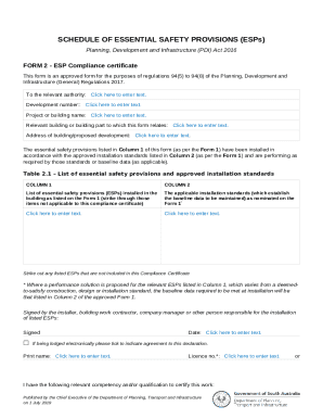 Essential Safety Provision Compliance Certificate - SA Doc Template ...