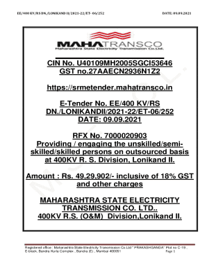 Fillable Online Maharashtra State Electricity Transmission Co. Ltd. Fax ...