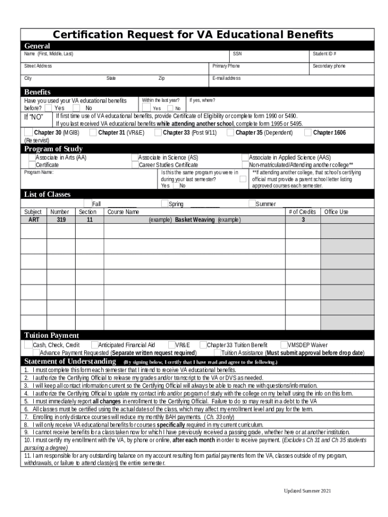 Processing Steps for Students Receiving Veterans Benefits Doc Template ...