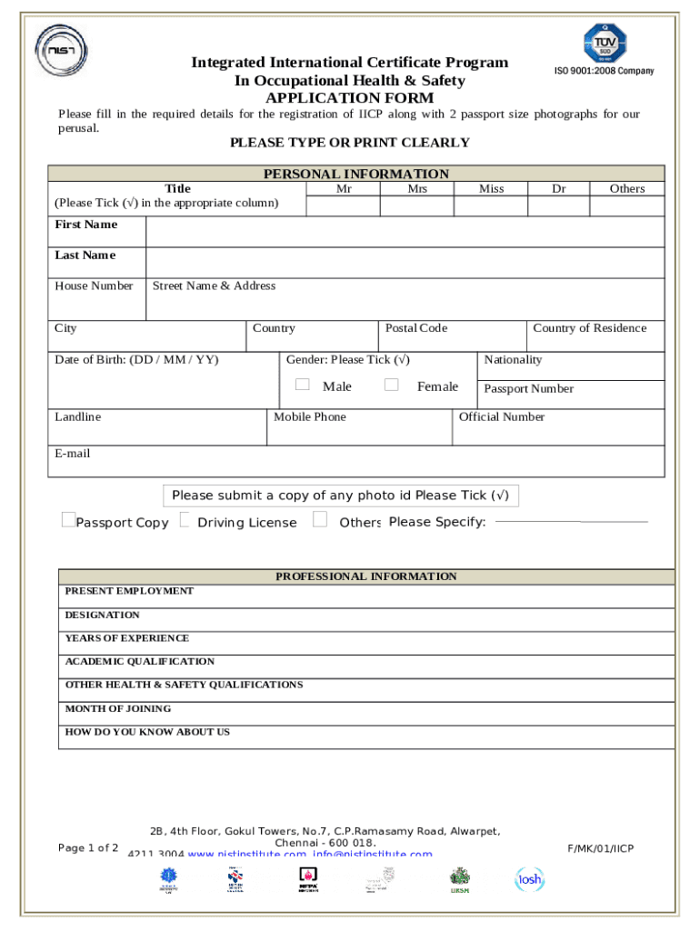 Certificate in Occupational Health, Safety and Environmental ... Doc ...