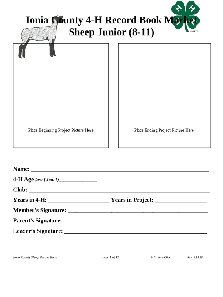 Sheep Project Record Book - NC State University Doc Template | pdfFiller