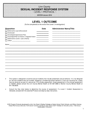 Fillable Online SEXUAL INCIDENT RESPONSE SYSTEM - LBL ESD Fax Email ...