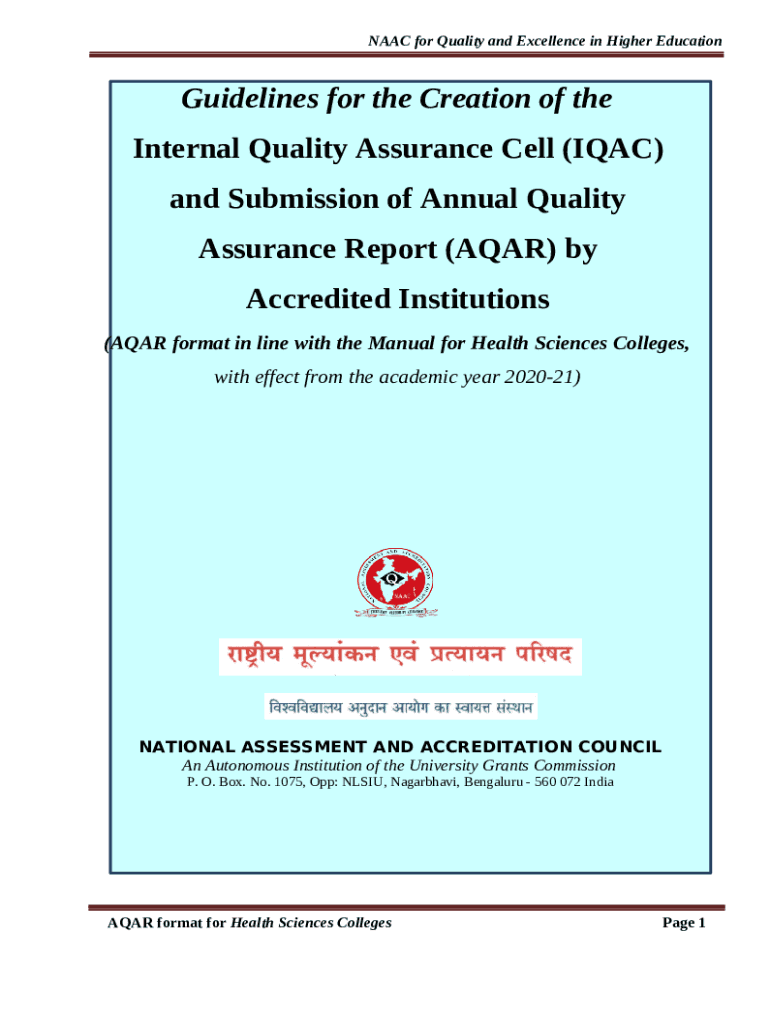 Health Sciences Colleges - NAAC - naac gov Doc Template | pdfFiller