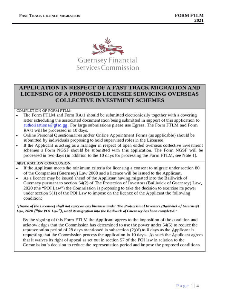 FTL - Guernsey Financial Services Commission Doc Template | pdfFiller