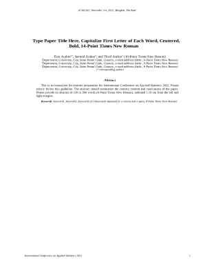 Instructions for preparing the full paper (Times New Roman ... Doc ...