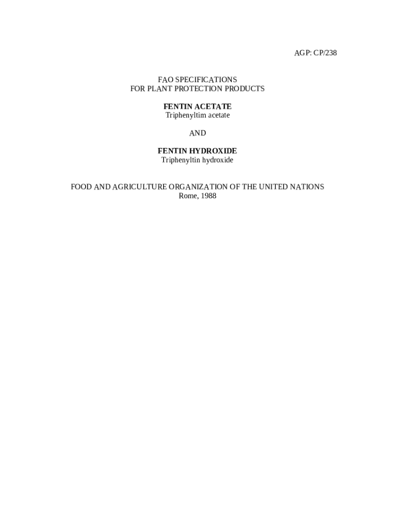 FAO specifications for plant protection products - Agris (FAO) Doc ...