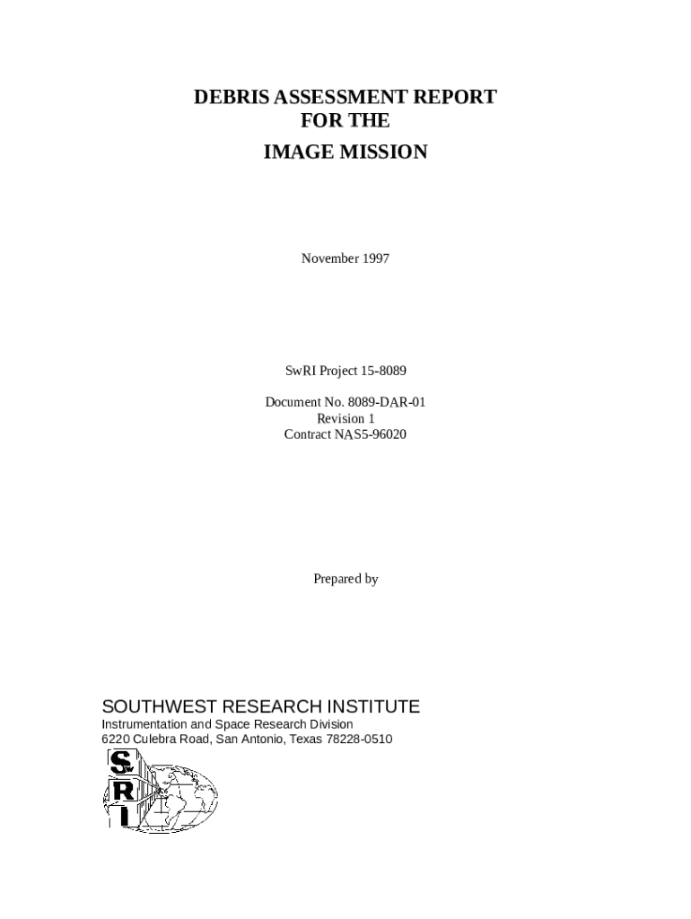 Debris Assessment Report (DAR) - image.gsfc.nasa.gov. Doc Template ...