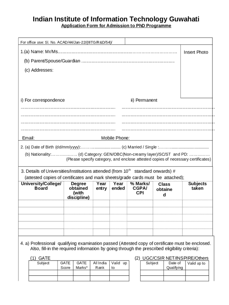 IIT Guwahati Course Admissions 2023: Dates, Application ... Doc ...