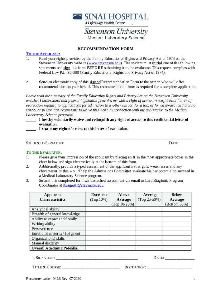Academic/Professional Recommendation Doc Template | pdfFiller