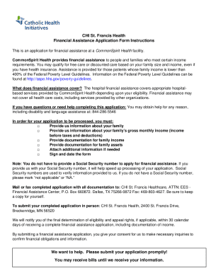 Fillable Online CHI St. Francis Health Financial Assistance Application Form ... Fax Email Print ...
