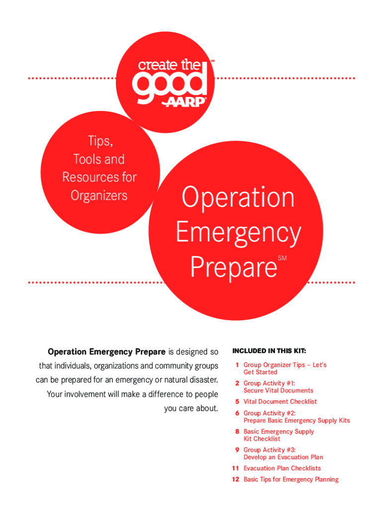 Fillable Online Operation Emergency Prepare tips, tools and resources for organizers. Operation ...