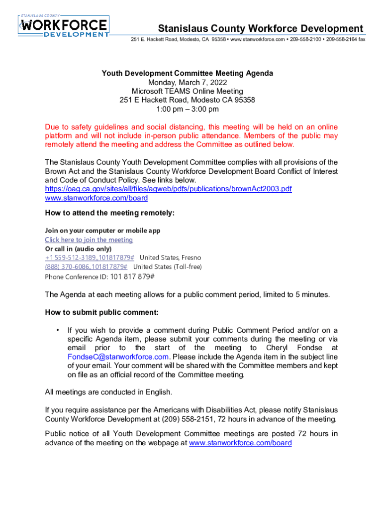 Fillable Online Stanislaus County Workforce Development - PDF Free ...