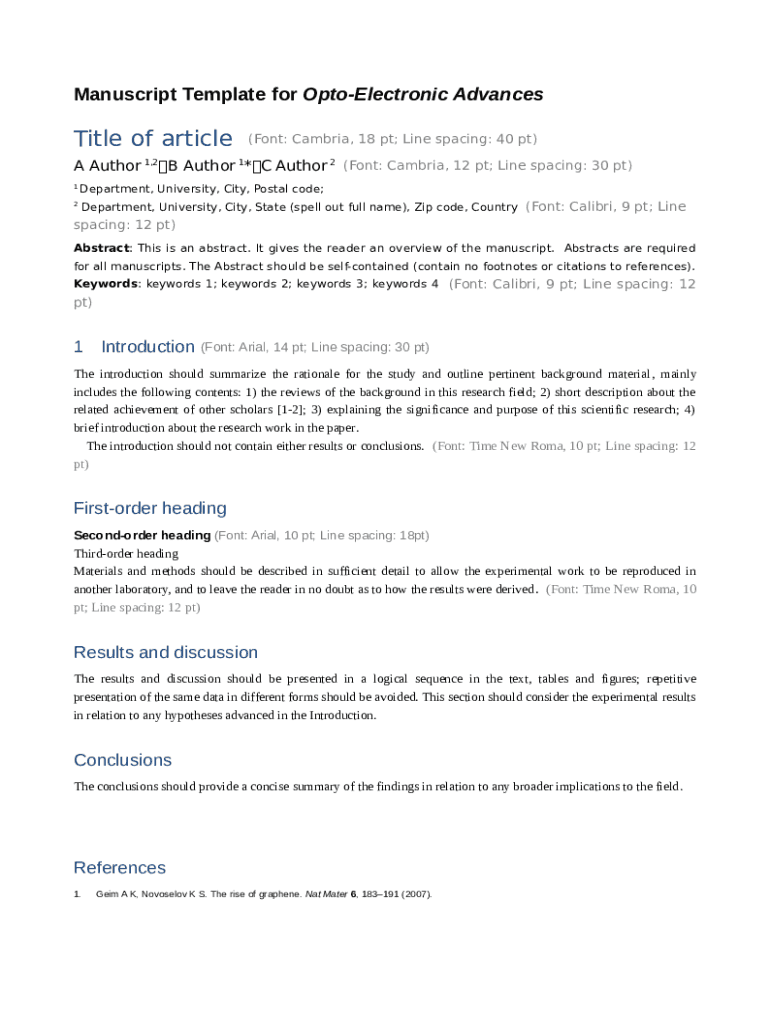 download manuscript template Doc Template | pdfFiller