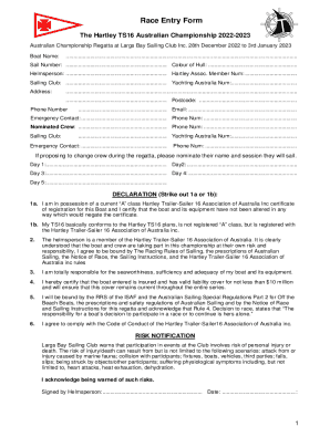Fillable Online Race Entry Form Fax Email Print - pdfFiller