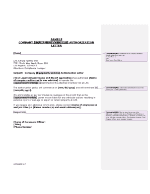 Fillable Online SAMPLE COMPANY EQUIPMENT/VEHICLE AUTHORIZATION ... Fax ...